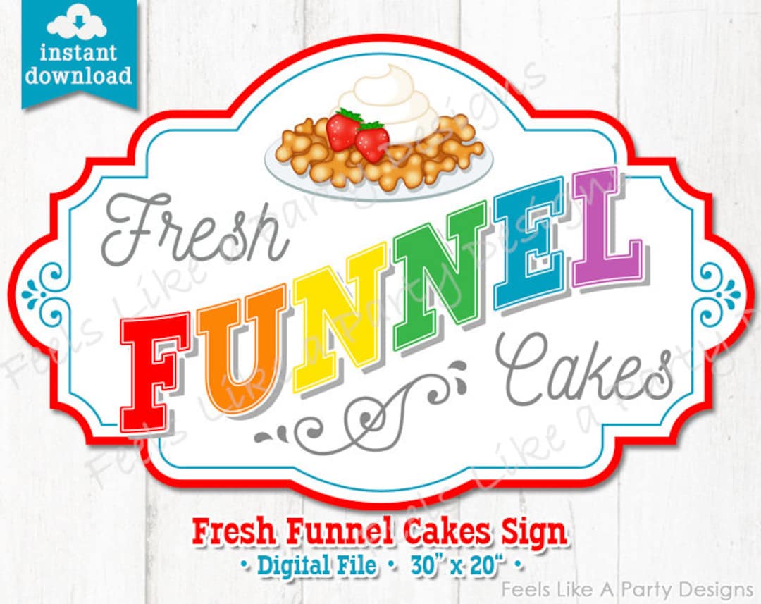 Rainbow Funnel Cakes Sign - DIY Instant Download, Carnival Sign ...