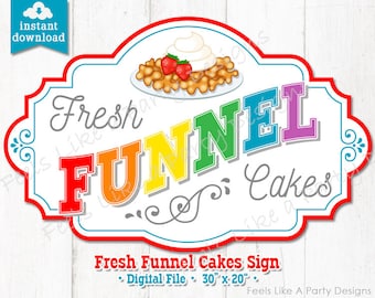Printable DIY Vintage Circus Funnel Cake Station Sign - 5"x7" INSTANT ...