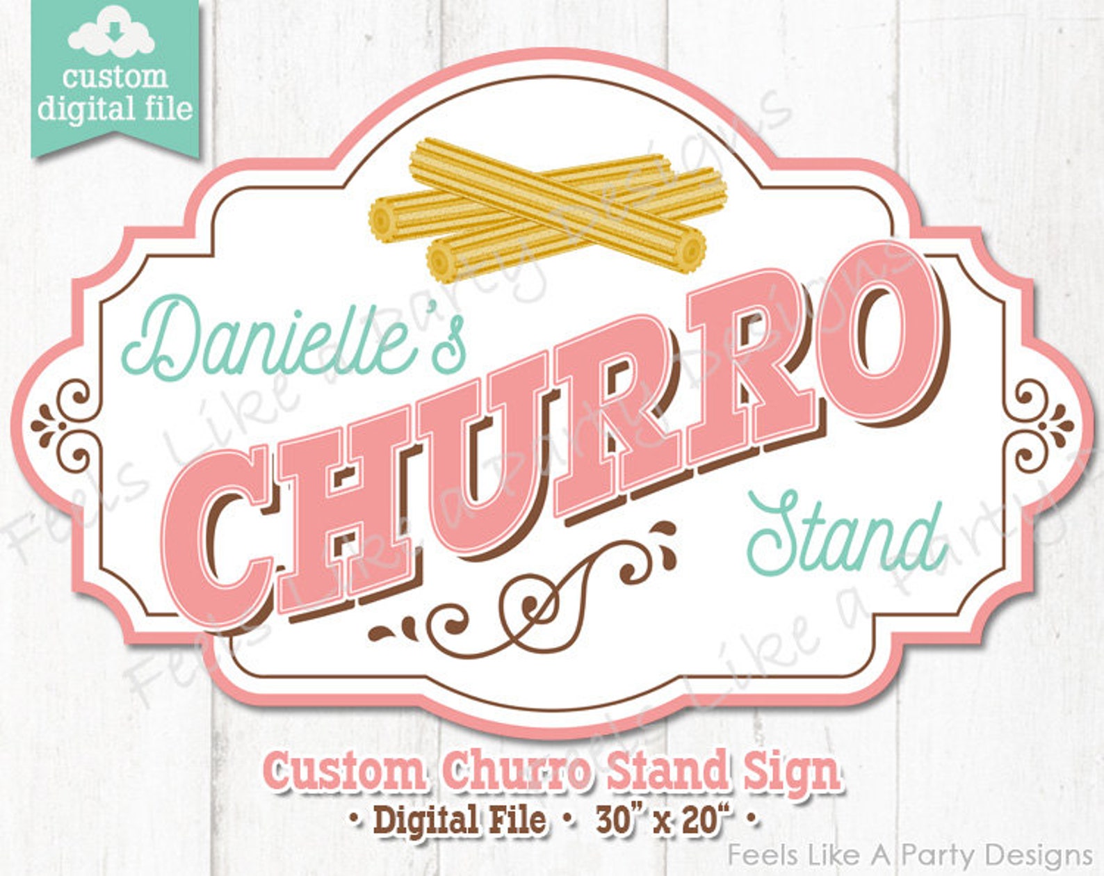 Custom Churro Stand Sign - Digital Download, DIY Printable Sign, Churro ...