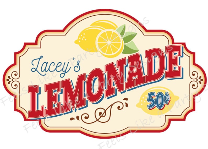 Custom Red Yellow and Blue Vintage Lemonade Stand Sign - Etsy