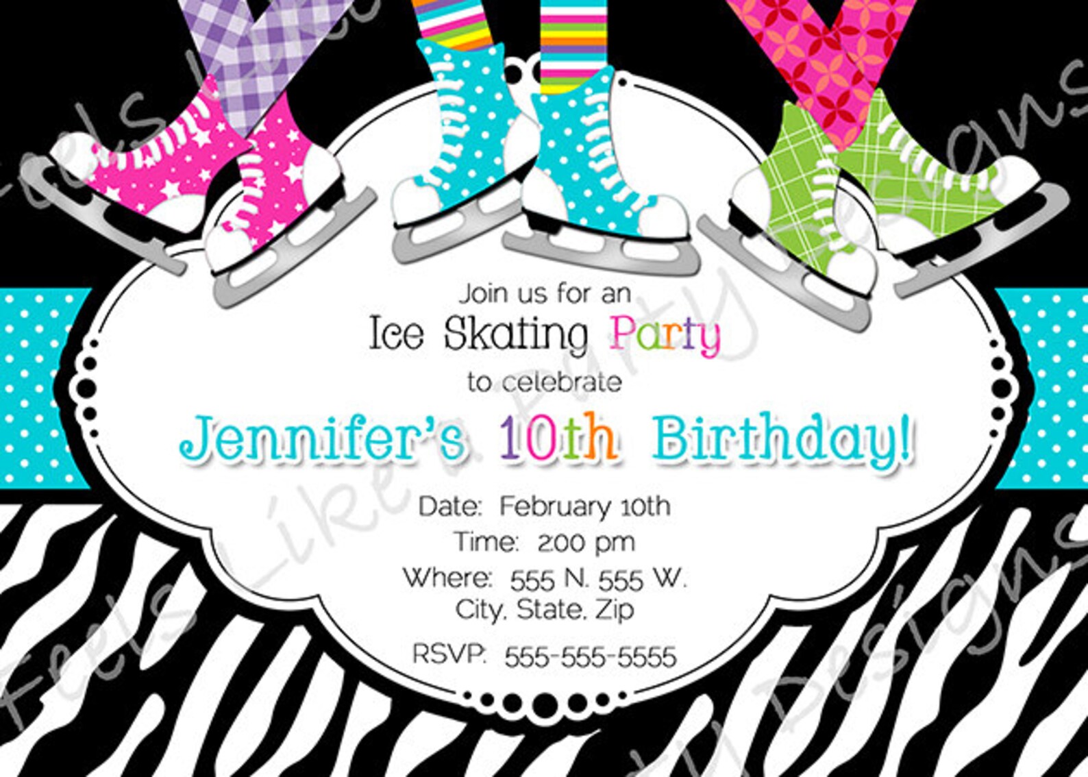 Custom Ice Skating Party Invite Ice Skate Party Ice Skating | Etsy