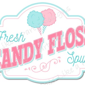Candy Floss Sign - DIY Instant Download, Carnival Signs, Candy Floss ...