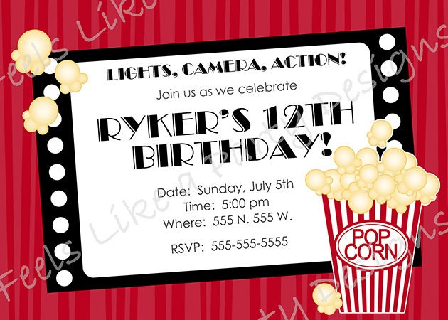 Movie Night Food Cards Instant Download | Etsy