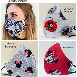Mickey Mouse Disney Contoured Fitted Face Mask Lightweight - Etsy