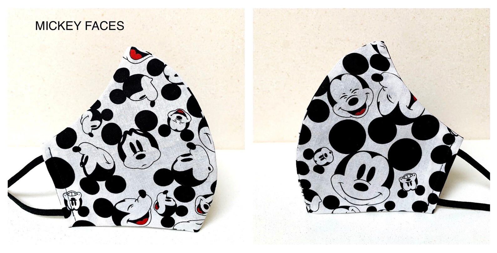 Mickey Mouse Disney Contoured Fitted Face Mask Lightweight - Etsy