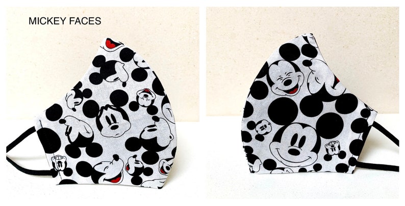 Mickey Mouse Disney Contoured Fitted Face Mask Lightweight - Etsy