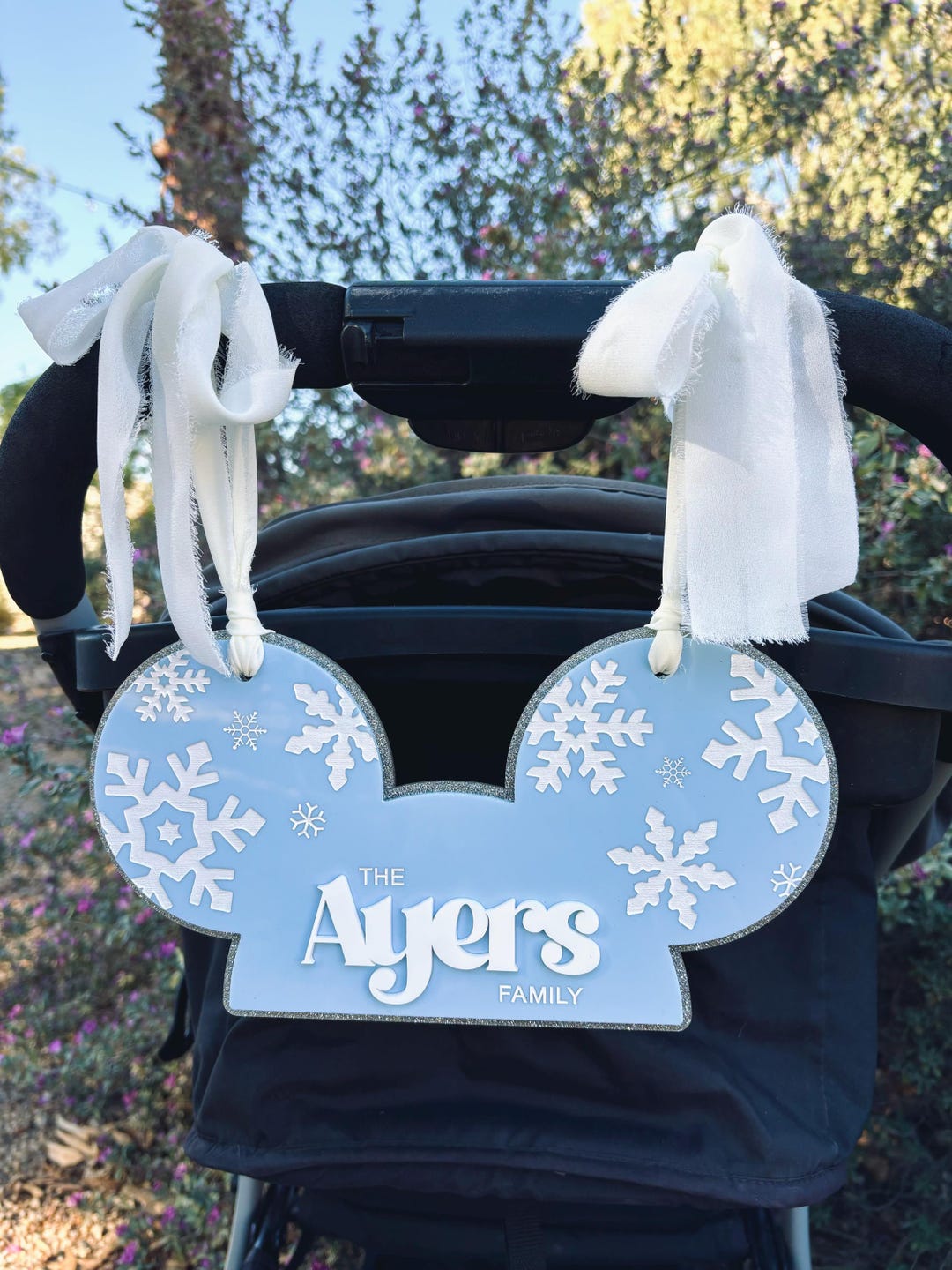 Christmas Disney Inspired Stroller Sign, Theme Park Name Tags for ...