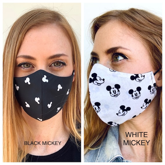 Mickey Mouse Disney Contoured Fitted Face Mask Lightweight - Etsy