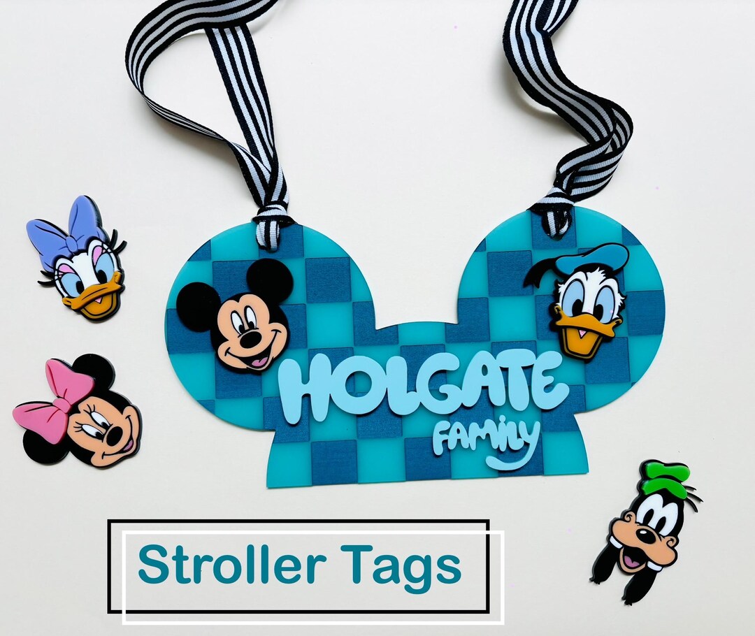 Personalized Disney Inspired Stroller Tags, Wheelchair Name Tag, Baby ...