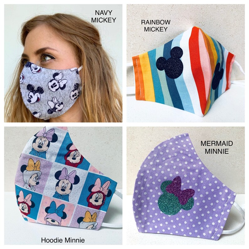 Mickey Mouse Disney Contoured Fitted Face Mask Lightweight - Etsy