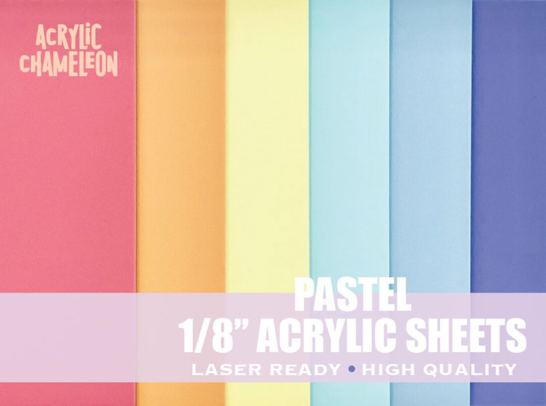PASTEL Acrylic Sheet, 3mm Laser Ready, Plexiglass, Glowforge, Xtool ...