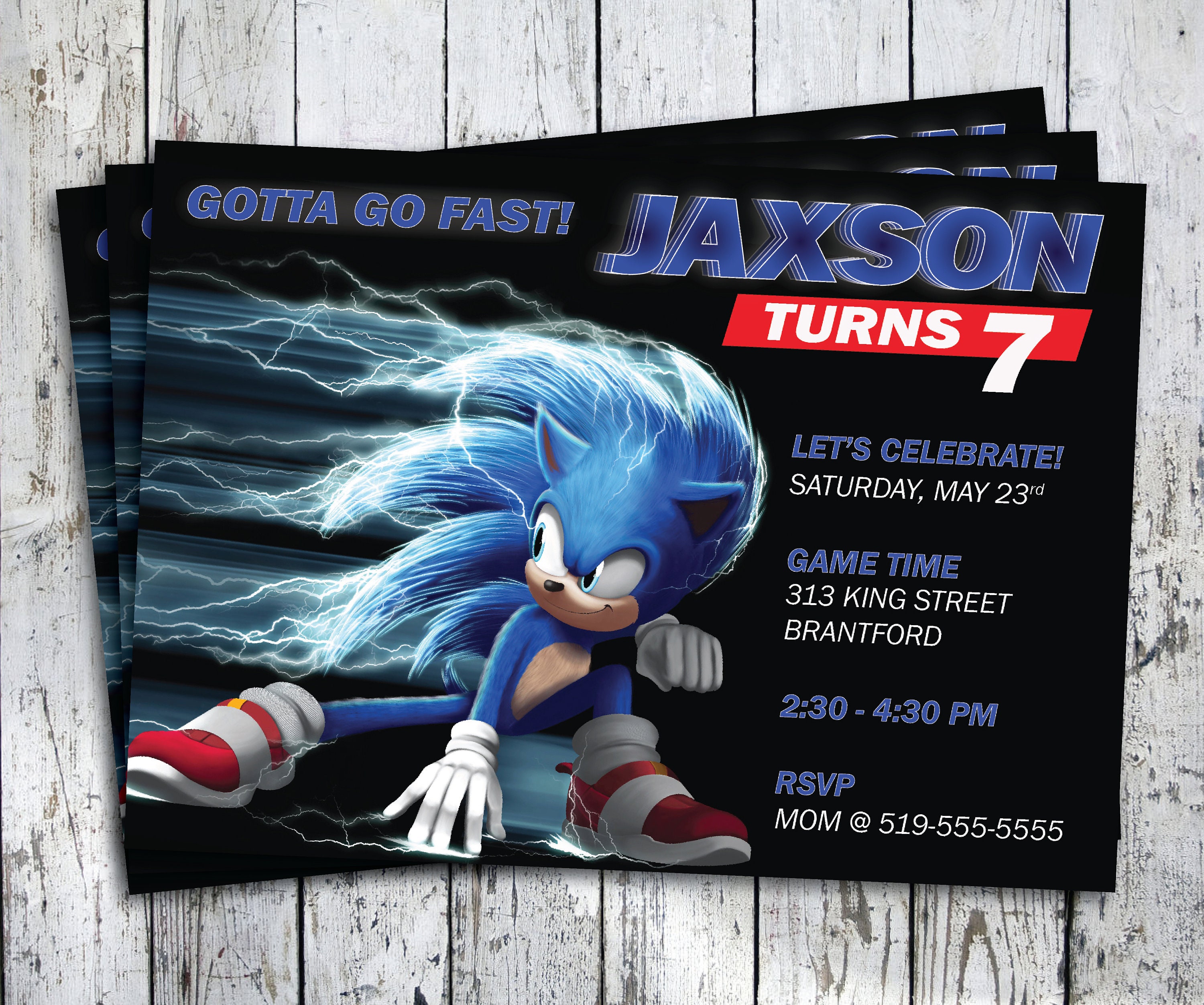 Paper Invitations Announcements Sonic Invitations Sonic Birthday 
