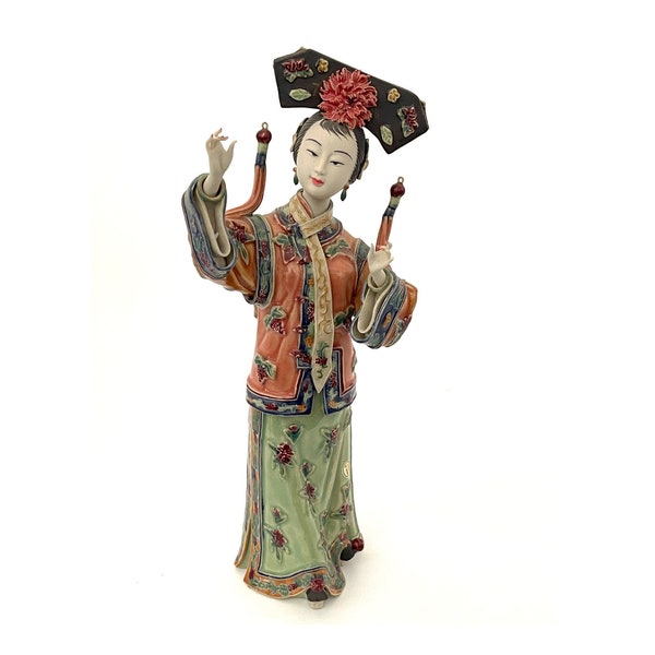 Porcelain Chinese Lady Figurine - Etsy