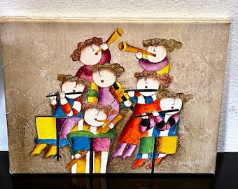 J Roybal Musical Children Art. Canva Oil Painted ART. Joyce Roybal ...