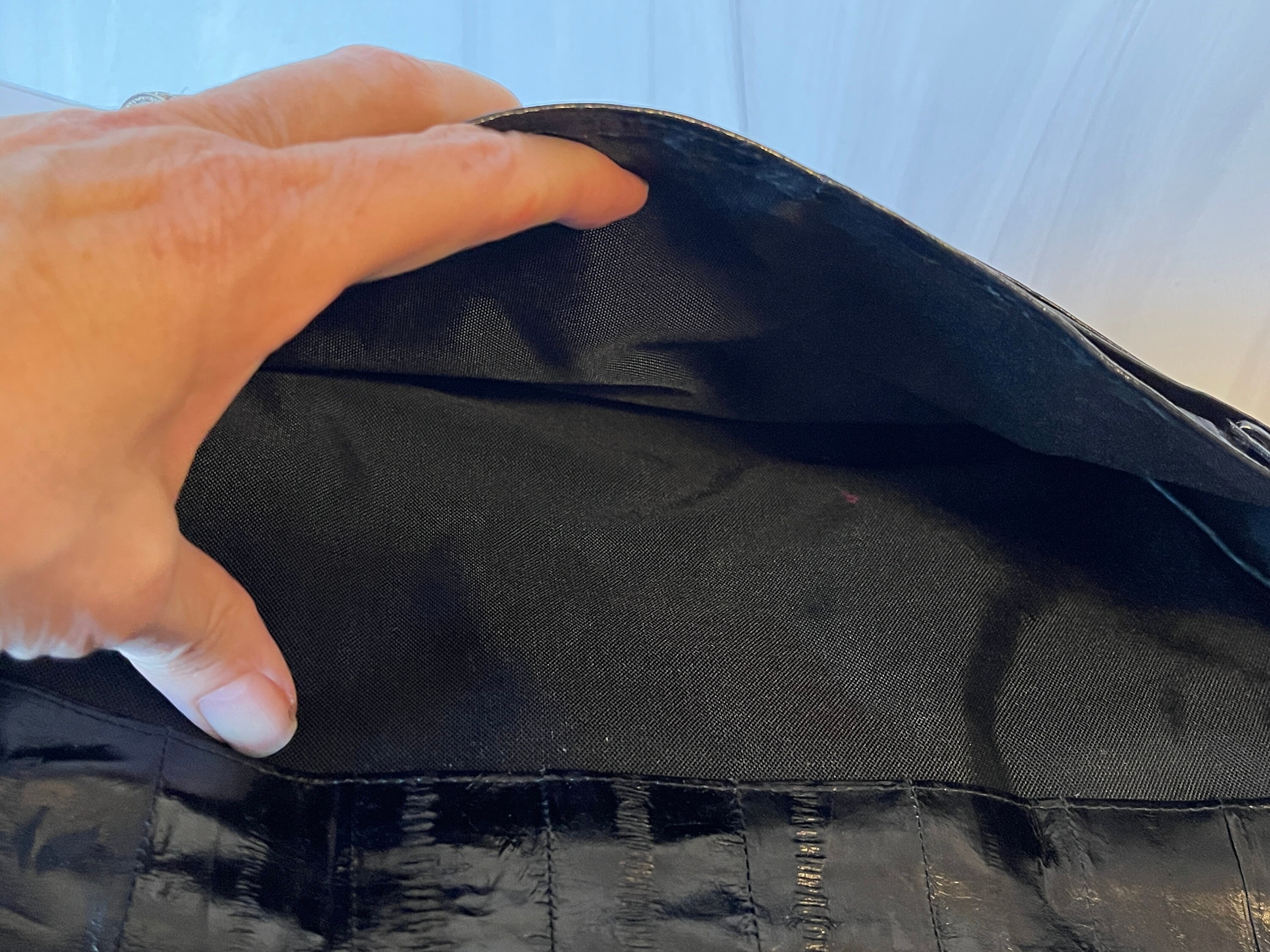 Eel Skin Black Clutch Purse by Lee Sands Dress Handbag Black - Etsy