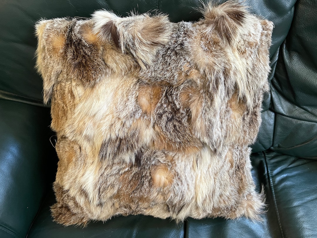 Rabbit Fur Pillow, Fur Throw Pillow, Rabbit Fur Cushion, Luxury Pillow ...