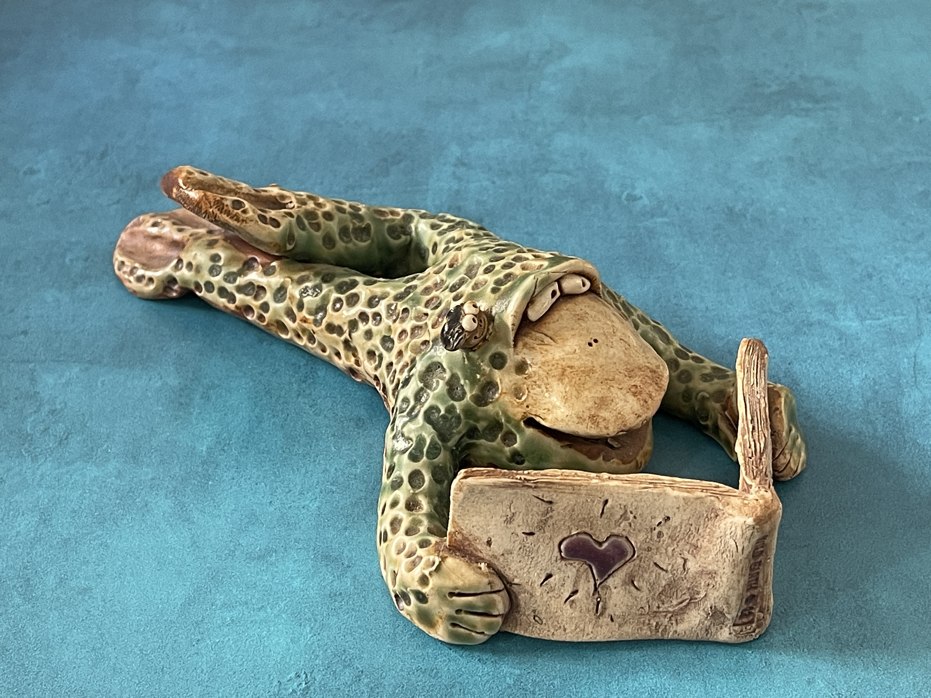 Frog Polymer Clay Sculpture Figurine, Whimsical Figurine, Frog Clay ...