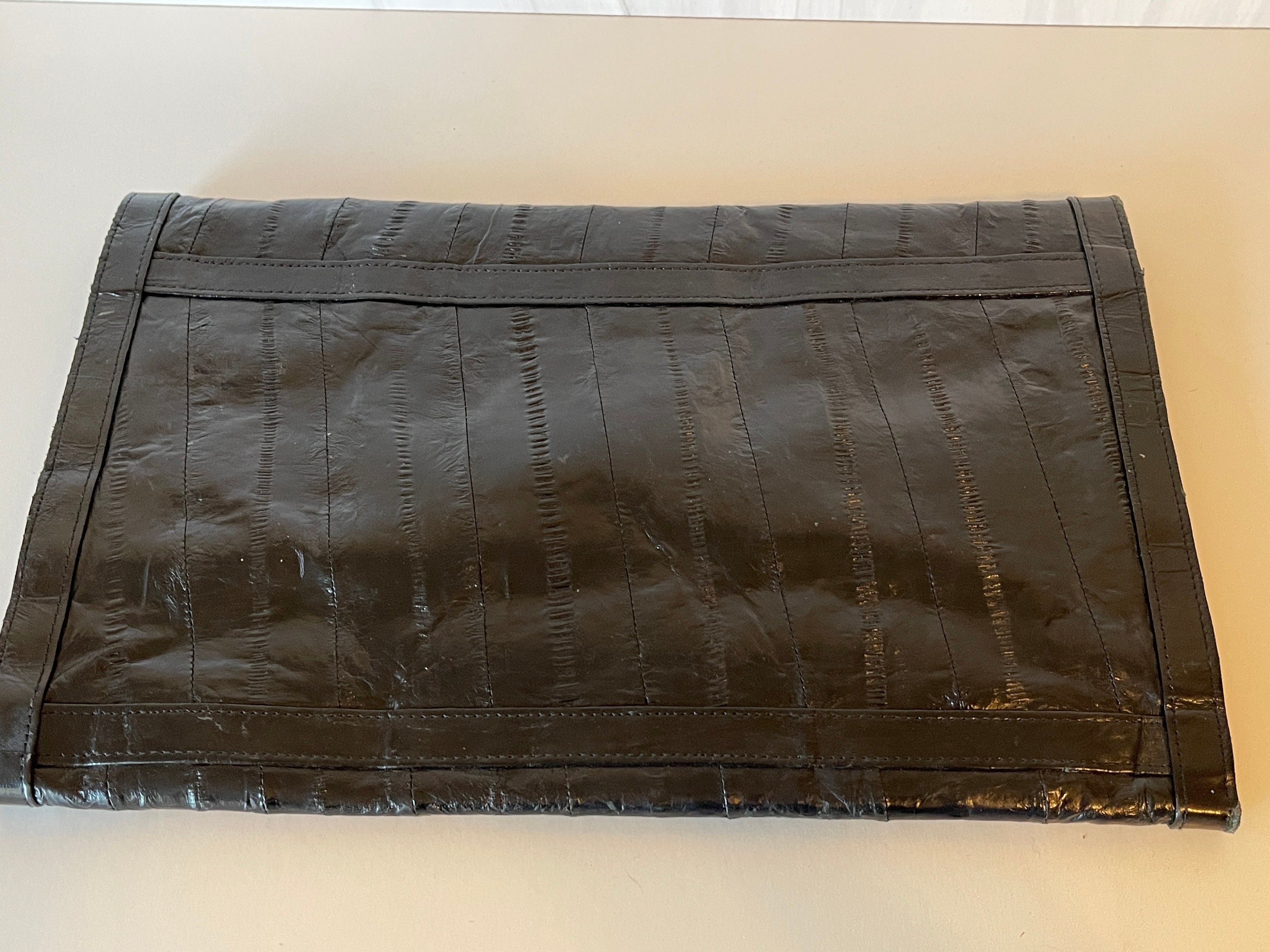 Eel Skin Black Clutch Purse by Lee Sands Dress Handbag Black - Etsy