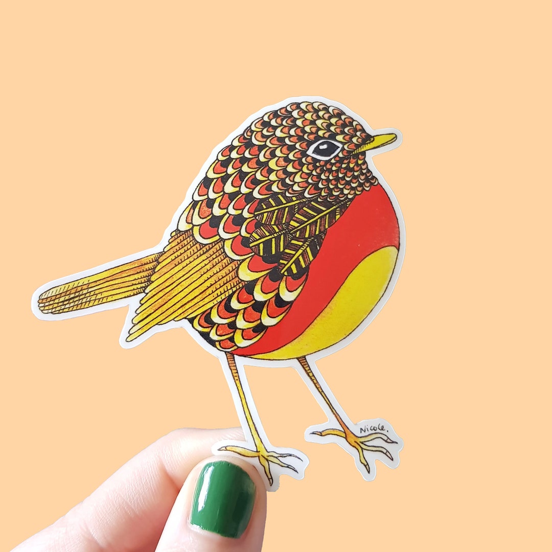 RED ROBIN STICKER (waterproof) Bird Decal - Etsy
