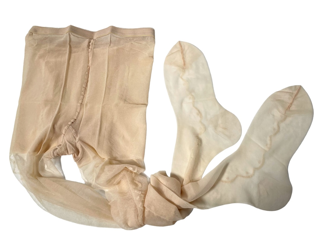 Vintage French Gerbe Paris Embellished Panty Hose Tights Stockings ...