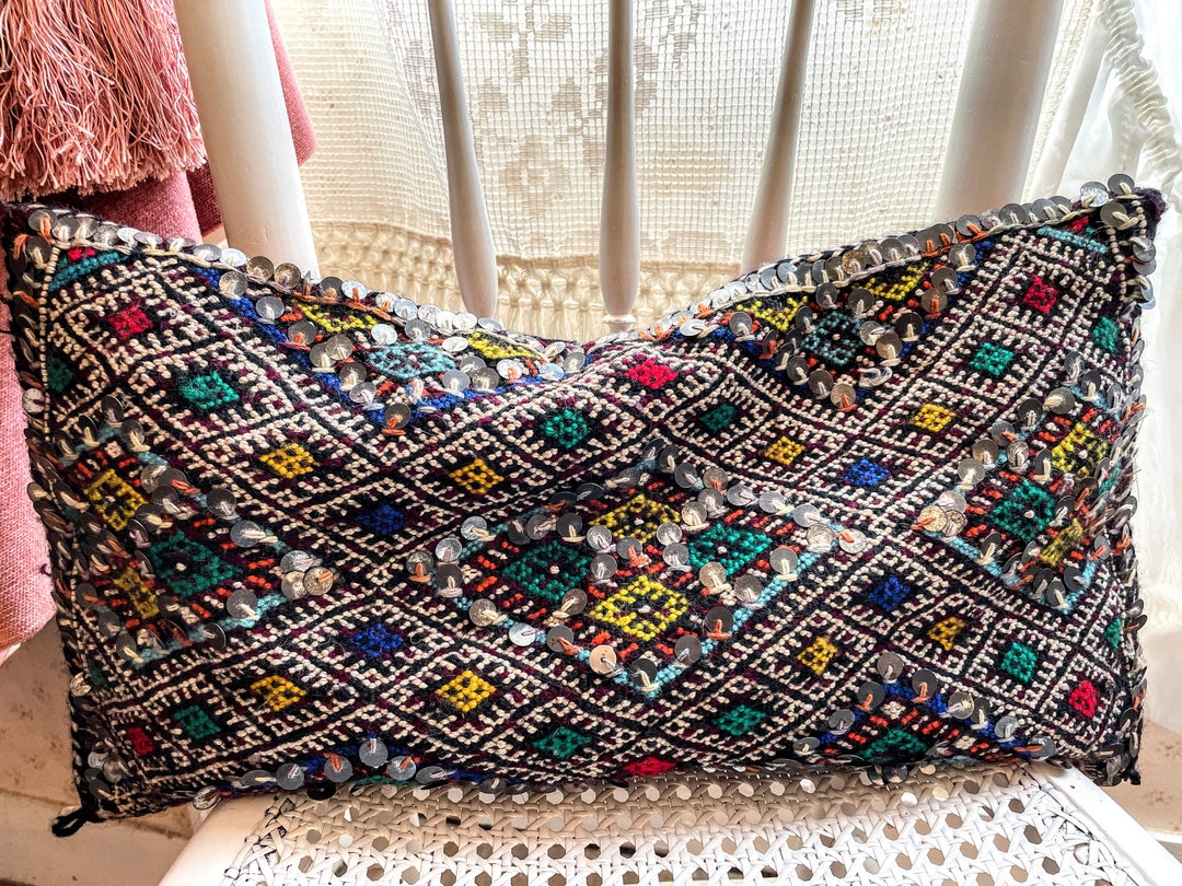 Vintage Bedouin Berber Moroccan Nomad Rectangular Pillow Pillows Bed ...