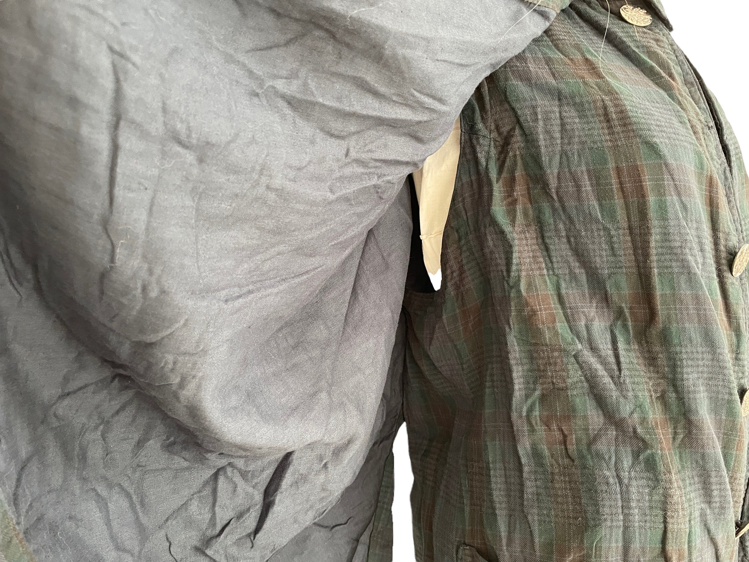 Vintage French Theatre Sherlock Holmes Costume Dark Green Blue Tartan ...