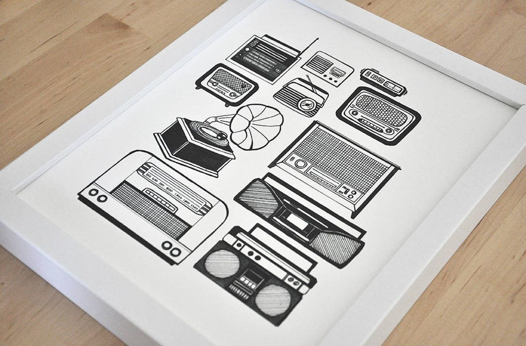 Vintage Radios Print 11x14in - Digital Download - Etsy