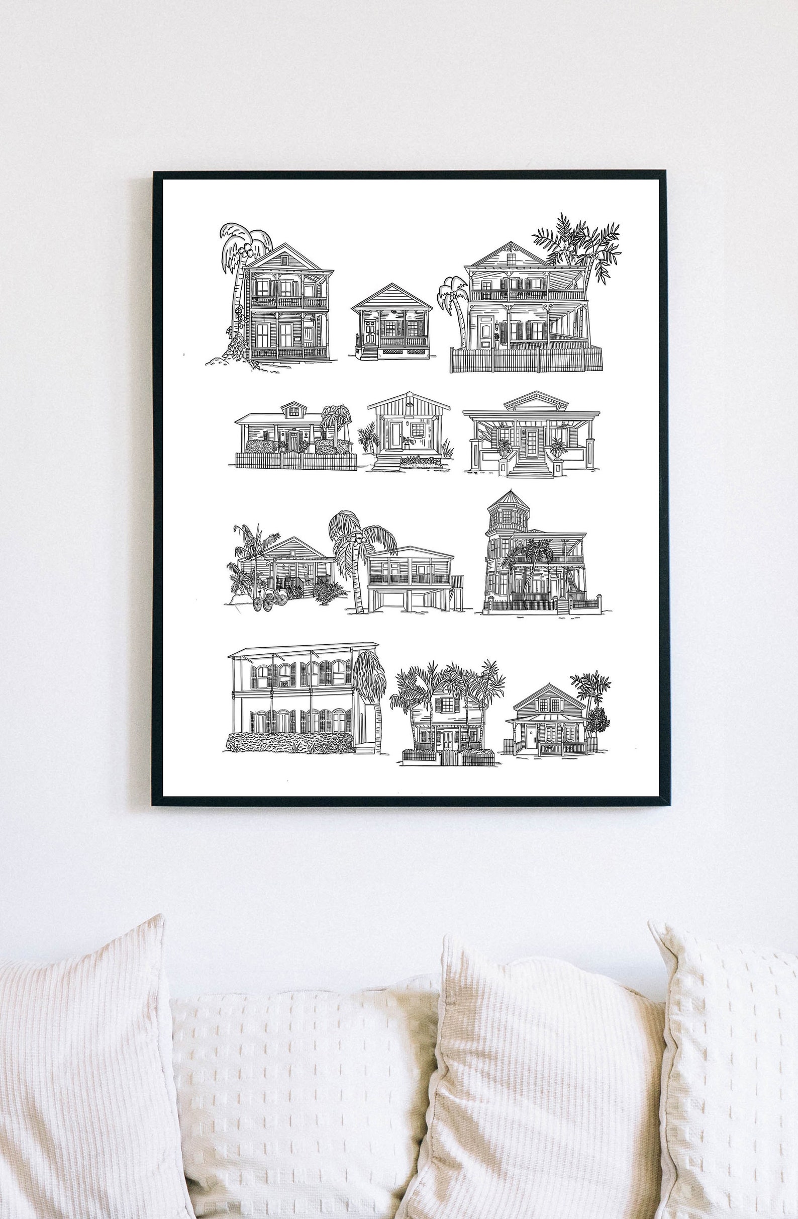 Key West Florida Illustration 8x10in Digital Download Print - Etsy