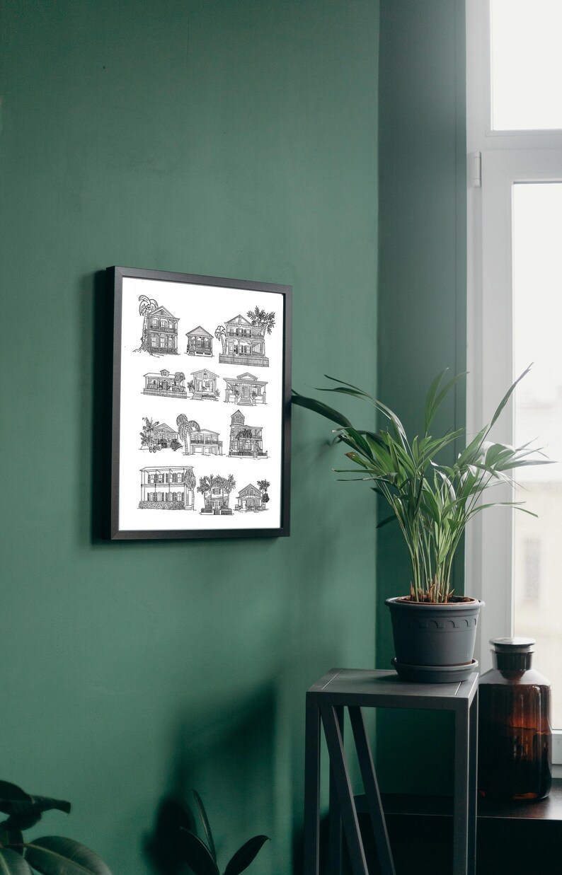 Key West Florida Illustration 8x10in Digital Download Print - Etsy