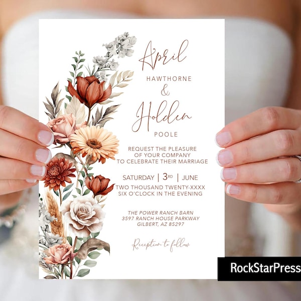 Boho Wedding Invitation - Etsy