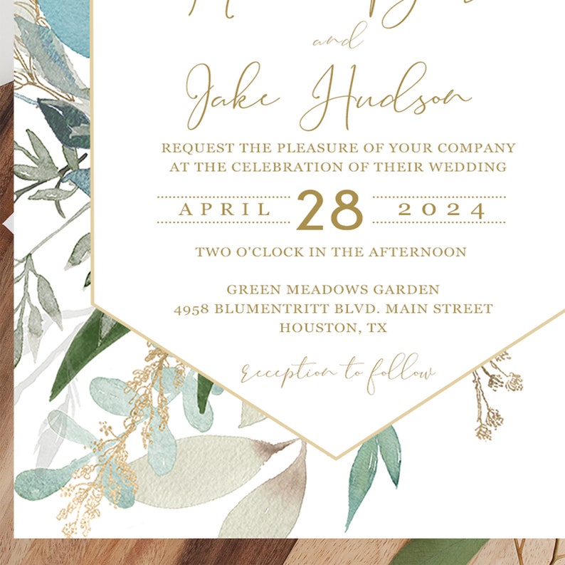 Boho Wedding Invitation Printed Set Bohemian Wedding Invite | Etsy