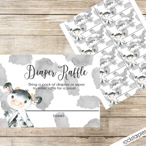 Cow Diaper Raffle Tickets, Digital File, IMMEDIATE DOWNLOAD _1324 - Etsy
