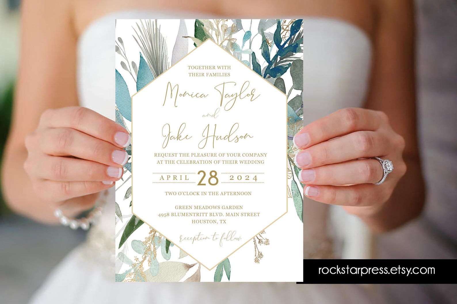 Boho Wedding Invitation Printed Set Bohemian Wedding Invite | Etsy