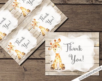 Giraffe Thank You Card - Etsy