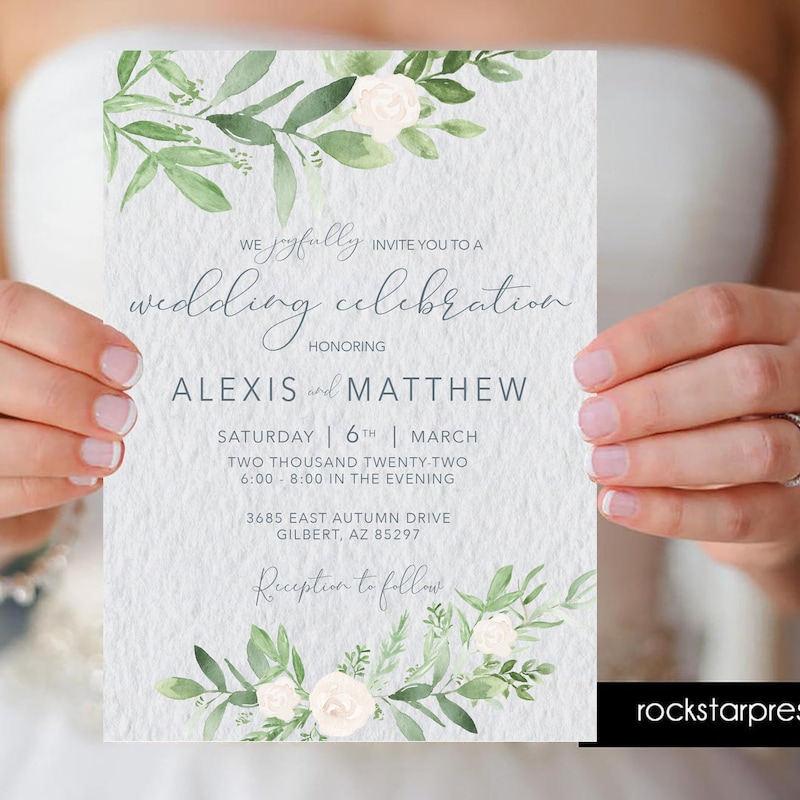 Greenery Invitation - Etsy