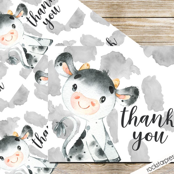Cow Thank You Card - Etsy