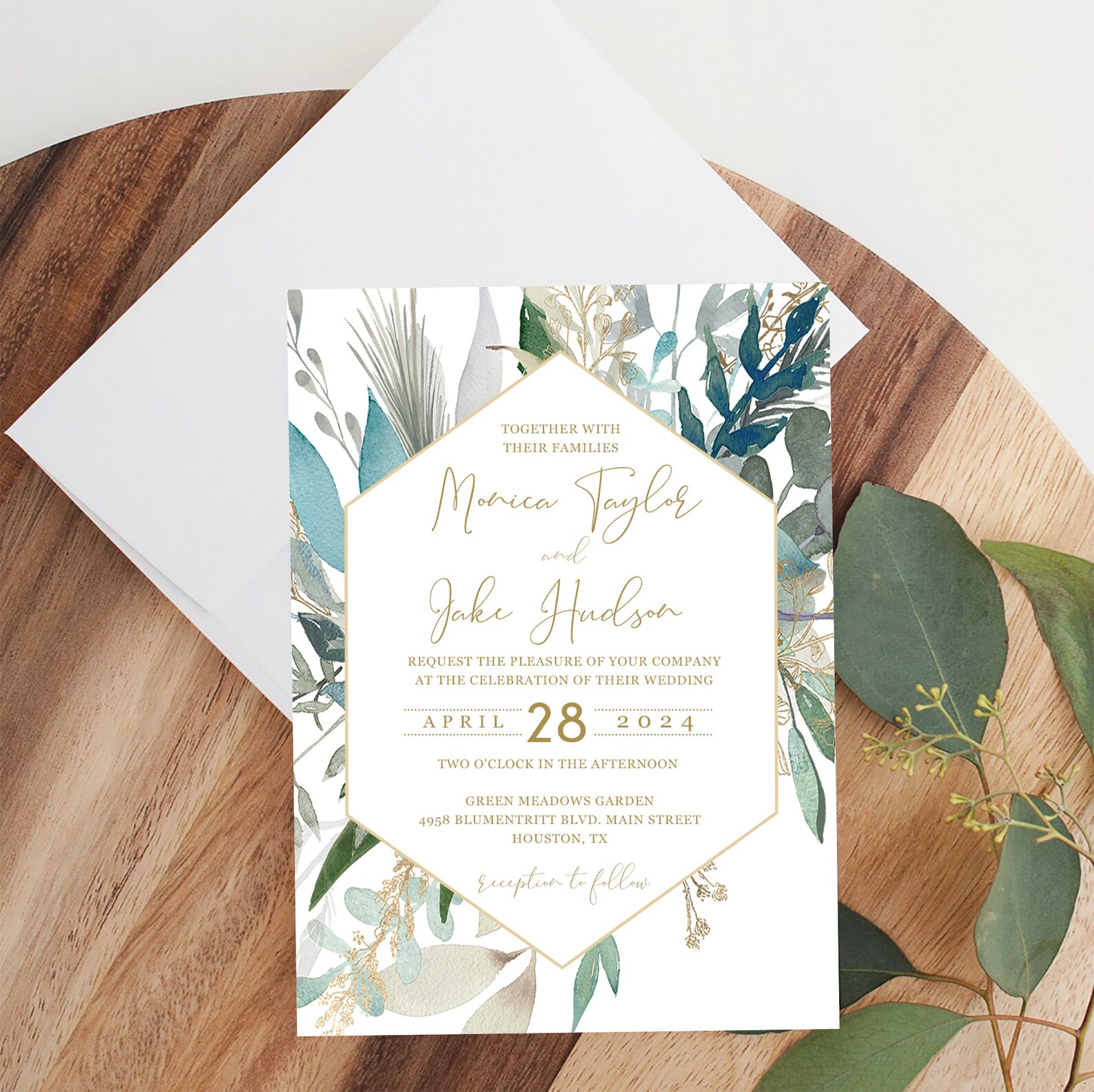 Boho Wedding Invitation Printed Set Bohemian Wedding Invite | Etsy