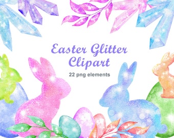 Easter Bunnies Clipart Rainbow Rabbit Clip Art Png File | Etsy