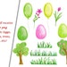 Easter Gnomes Clipart, Easter Eggs Trees Flowers Clip Art, Pastel ...