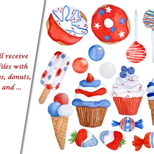 4th of July Png Clipart / Dessert Popsicle Cupcake Clipart / Patriotic ...