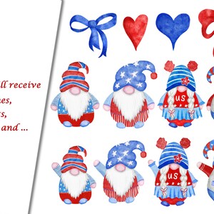 Patriotic Gnomes Png Clipart, Independence Day Printables, Fourth 4th ...