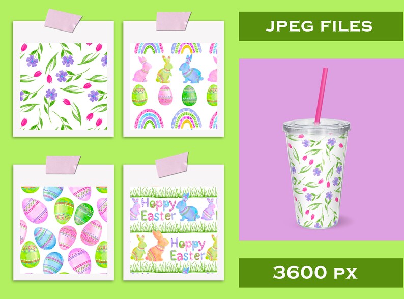 Easter Bunnies Digital Paper Rainbow Seamless Pattern File - Etsy