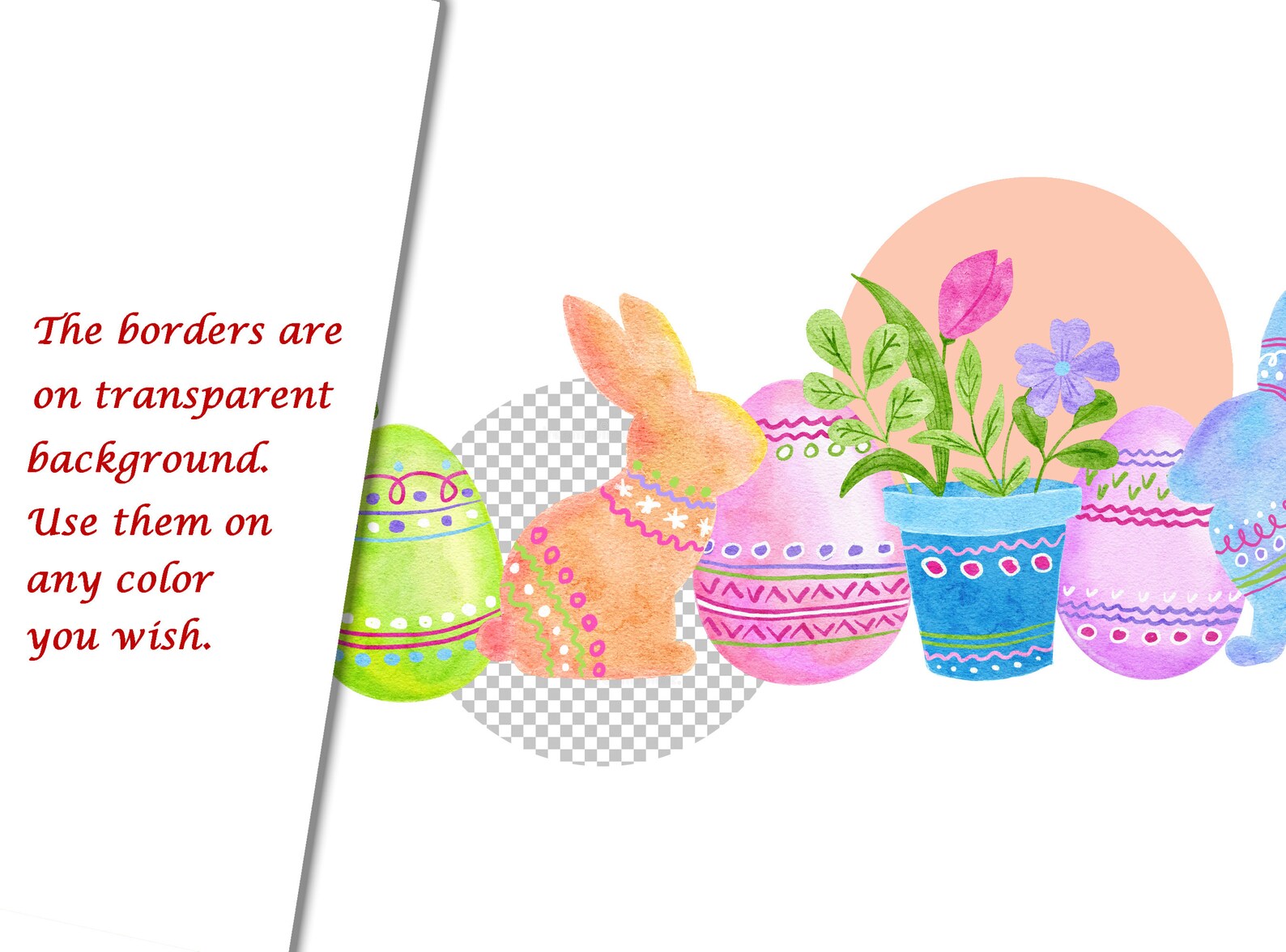 Easter Bunnies Seamless Png Border Rabbit Clipart Frame File - Etsy