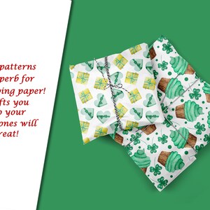 St Patricks Digital Paper, Shamrock Digital Paper, Leprechaun Gnome, St ...