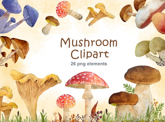 Mushroom Clipart Fall Clip Art File Png Autumn Wood Forest - Etsy UK