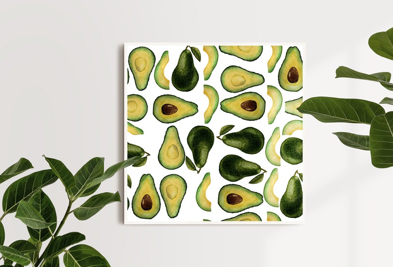 Avocado Digital Paper Summer Digital Paper Fruit Seamless - Etsy