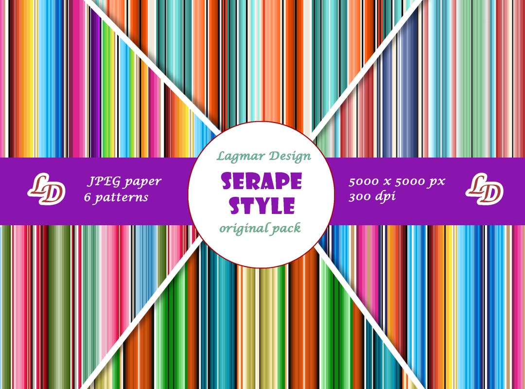 Serape Digital Paper, Mexican Summer Seamless Pattern Files, Download ...