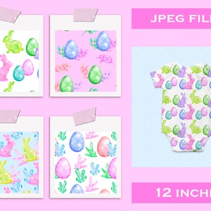 Easter Glitter Digital Paper, Shiny Bunnies Seamless Pattern File ...