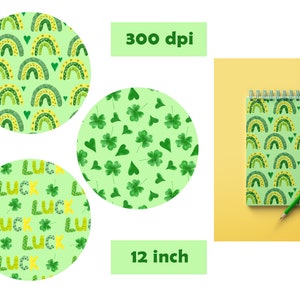 St Patricks Day Digital Paper, Spring Shamrock Seamless Pattern File ...
