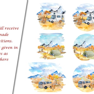 Camping Clipart, Fall Landscape Mountain Clip Art, Trailer Camper Camp ...